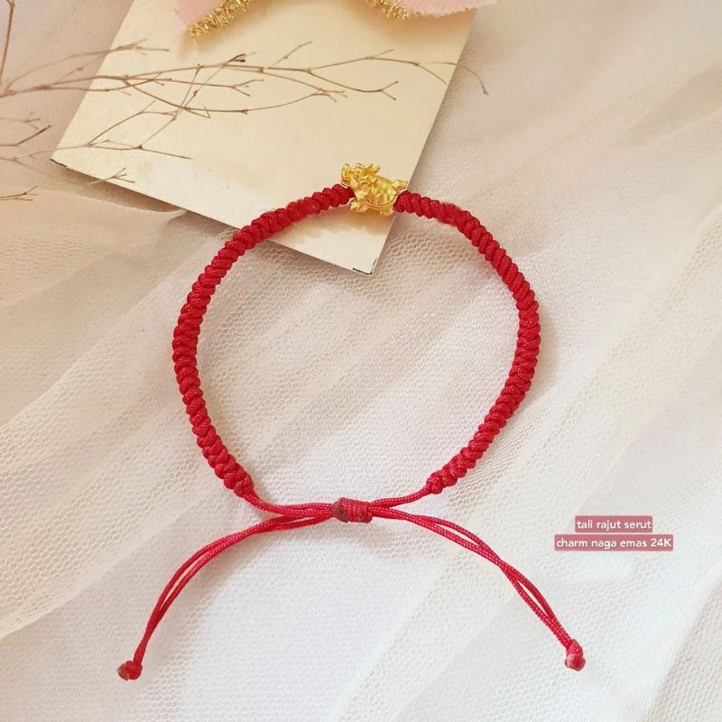 Jual gelang tali serut kepang adjustable variasi emas 24k hongkong 999 ...