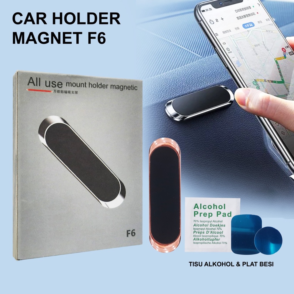 Jual CAR HOLDER MAGNET F6 DEGREE 360 ROTATION HOLDER MOBIL DASHBOARD ...