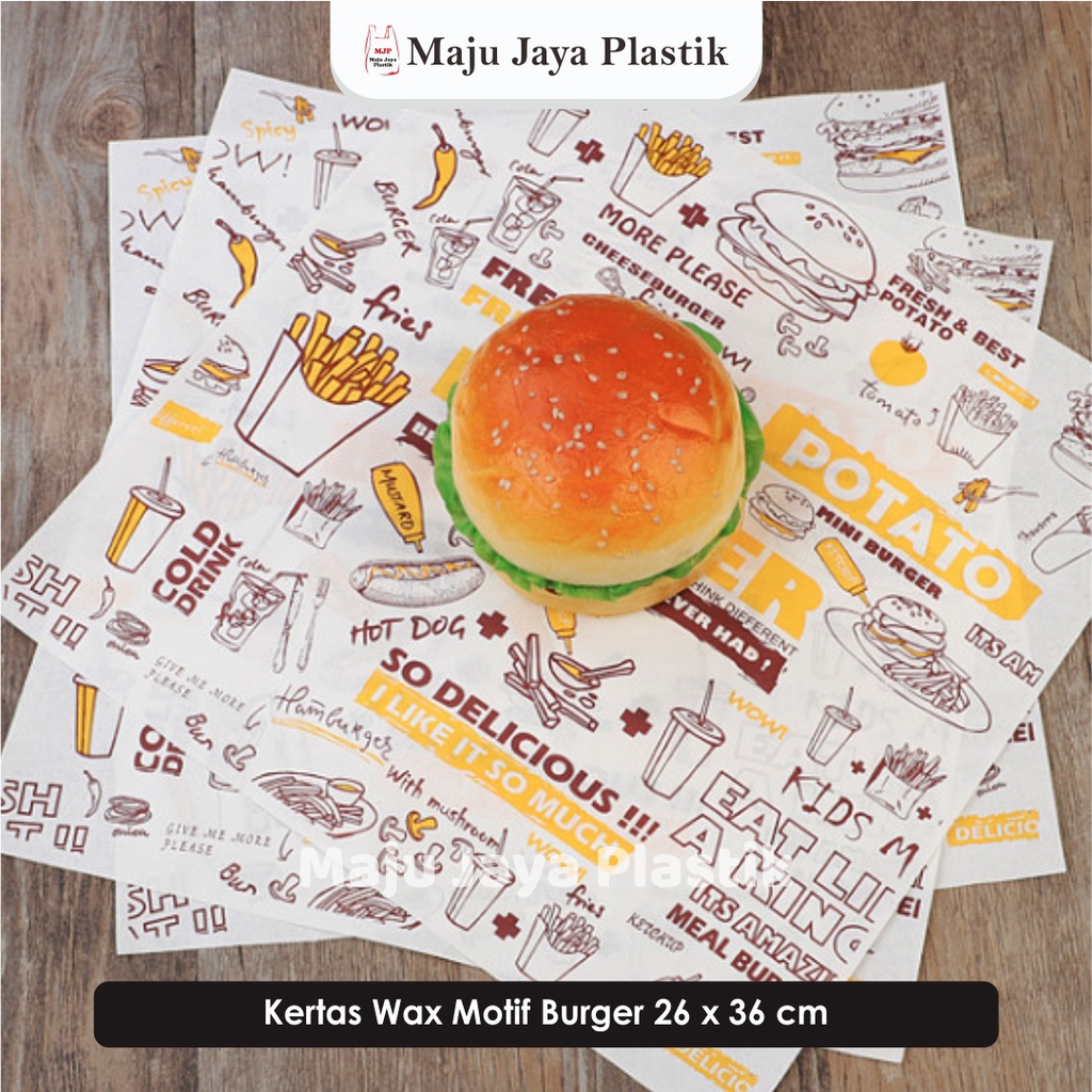 Jual kertas wrap BURGER ISI 50 pcs nasi paper bungkus sandwich box ...