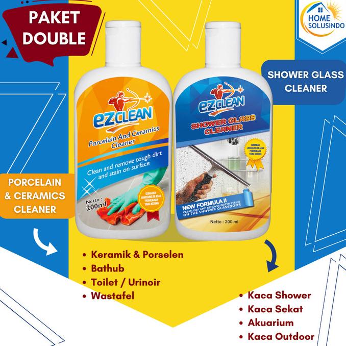Jual langsung order saja] Paket Dobel Pembersih EZClean Porcelain Ceramic & Shower Glass Cleaner ...