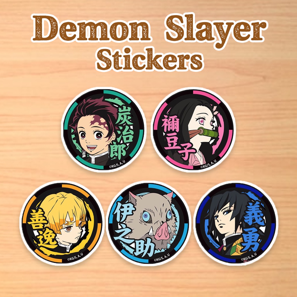 Jual 5 pcs Demon Slayer Sticker Stiker Waterproof Anti Air Kimetsu no ...