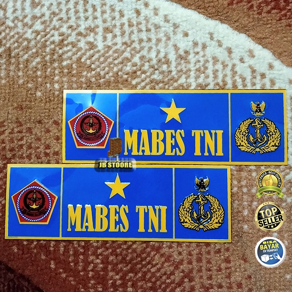 Jual Stiker Mabes TNI AL Biru Panjang Timbul Sepasang / Stiker Plat ...