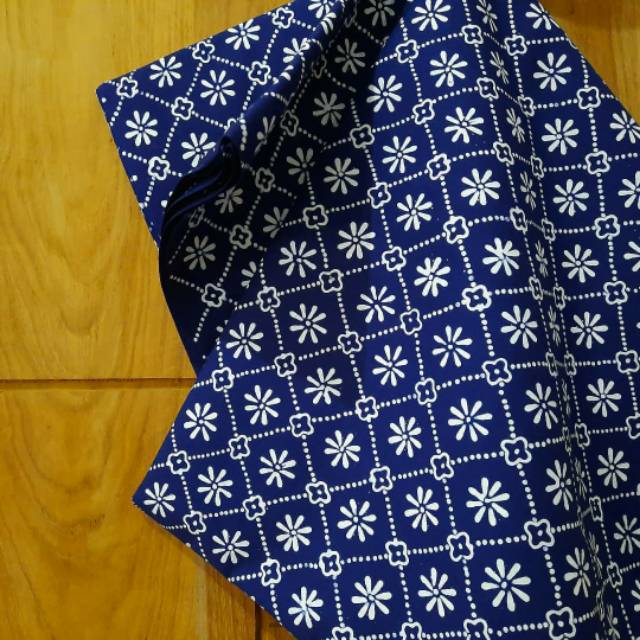 Jual Kain batik cap katun sewarna navi motif tabur nitik | Shopee Indonesia