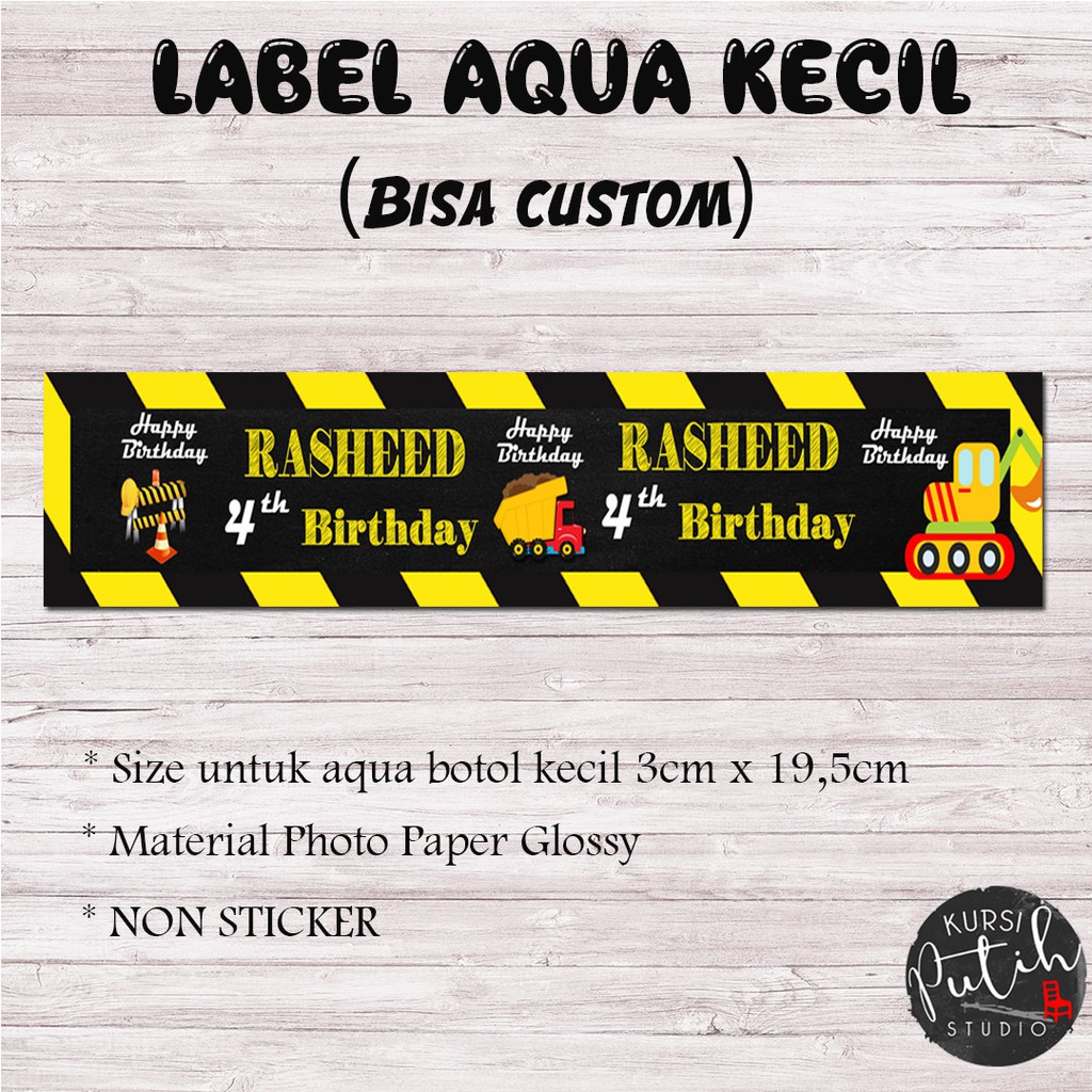 Jual Label Aqua Botol Kecil bisa custom model / bahan non sticker tema ...