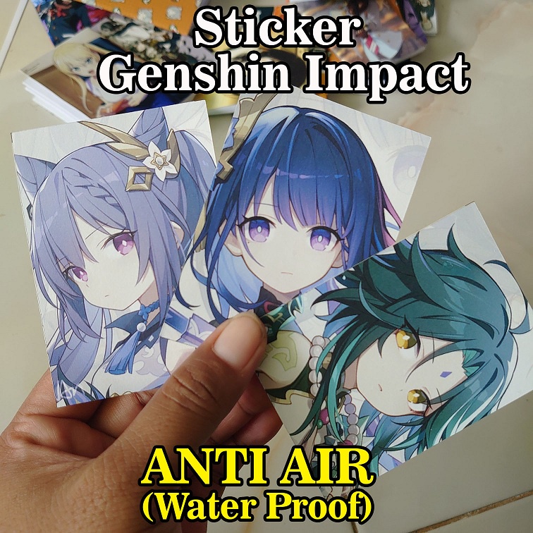 Jual sticker game anime genshin impact ANTI AIR (Water Proof ) murah ...