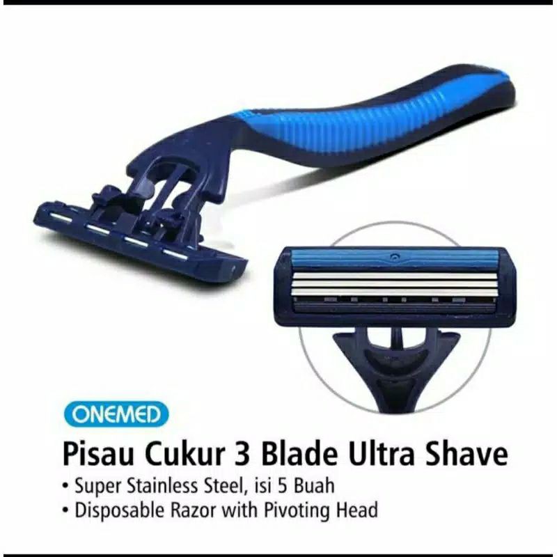 Jual Pisau Cukur 3 Blade Ultra shave Onemed Pack Isi 5pcs | Shopee ...