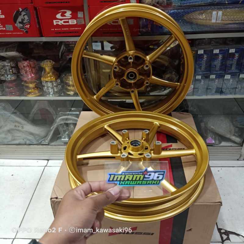 Jual velg Rossi SANCA gold hitam putih Copy RCB NINJA RR, R dan SS ...