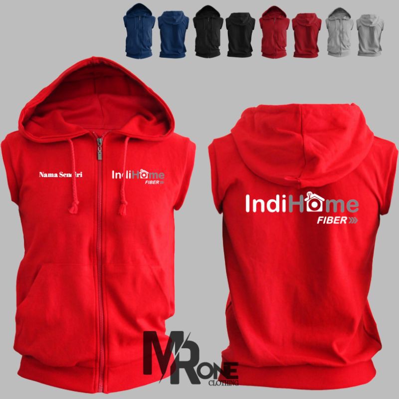 Jual VEST ZIPPER ROMPI INDIHOME FIBER DAN NAMA SENDIRI | Shopee Indonesia