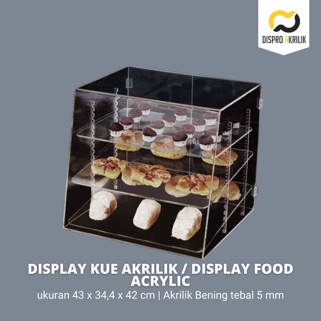 Jual display kue akrilik / display food acrylic / tempat makanan ...