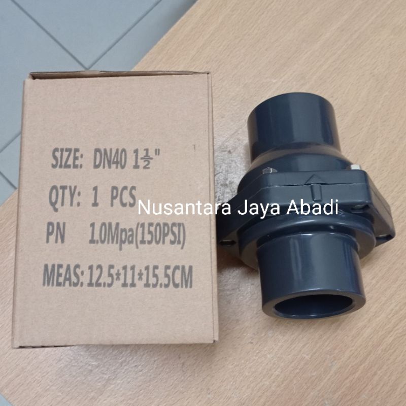 Jual Swing Check Valve Klep Tabok PVC Socket 1 1/2 " inchi DN 40 | Shopee Indonesia