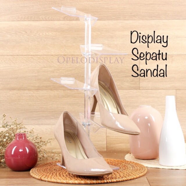 Jual DISPLAY AKRILIK SEPATU SANDAL 4 TINGKAT / DISPLAY SEPATU SANDAL 4 ...