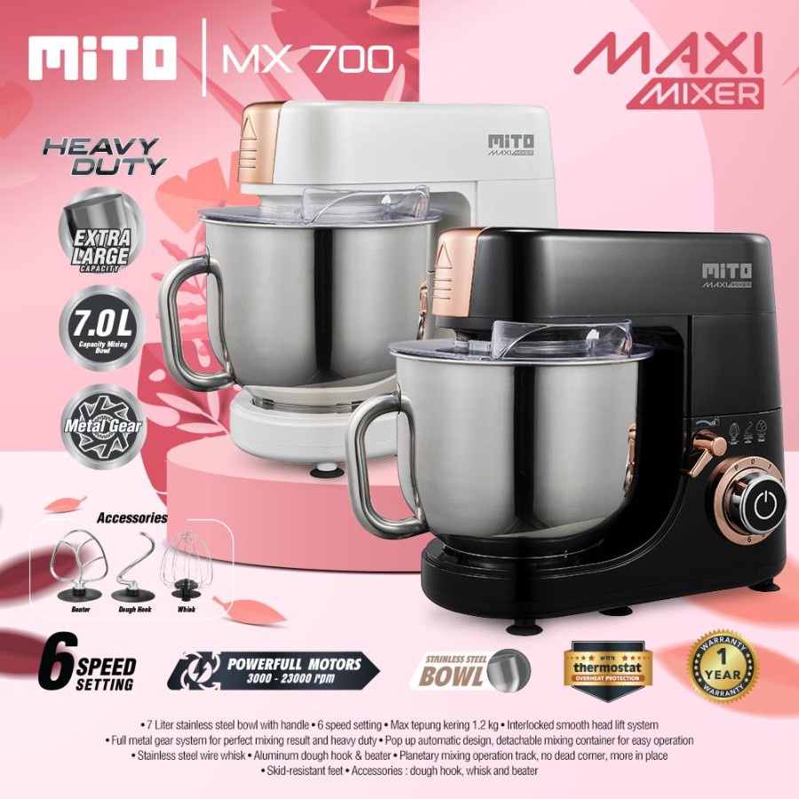 Jual Standing Mixer Mito MX700 MX 700 700W Maxi Mixer 7 LITER 7L ...