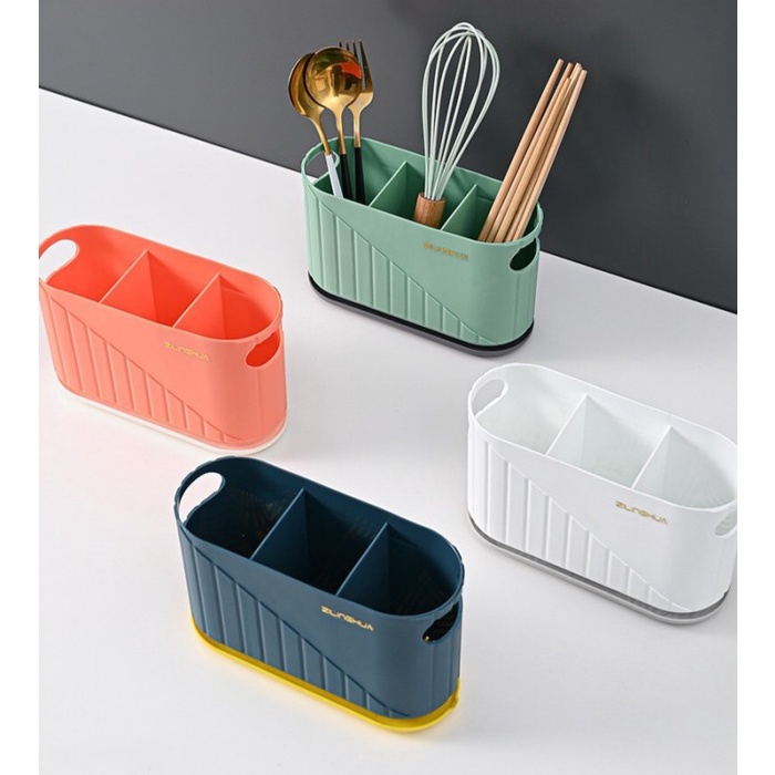 Jual VC - Tempat Sumpit Sendok Garpu 3 Sekat Tempel Dinding / Tempat ...