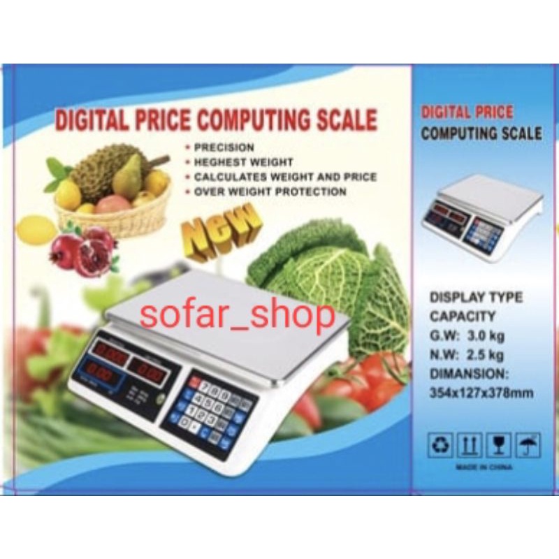 Jual Timbangan Duduk Tiang Digital 40KG Timbangan Digital Elektronik Buah Sayur Laundry ACS 40KG ...