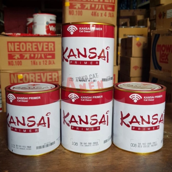 Jual kayucat- kansai zinc chromate primer 1kg - red oxide / cat dasar ...
