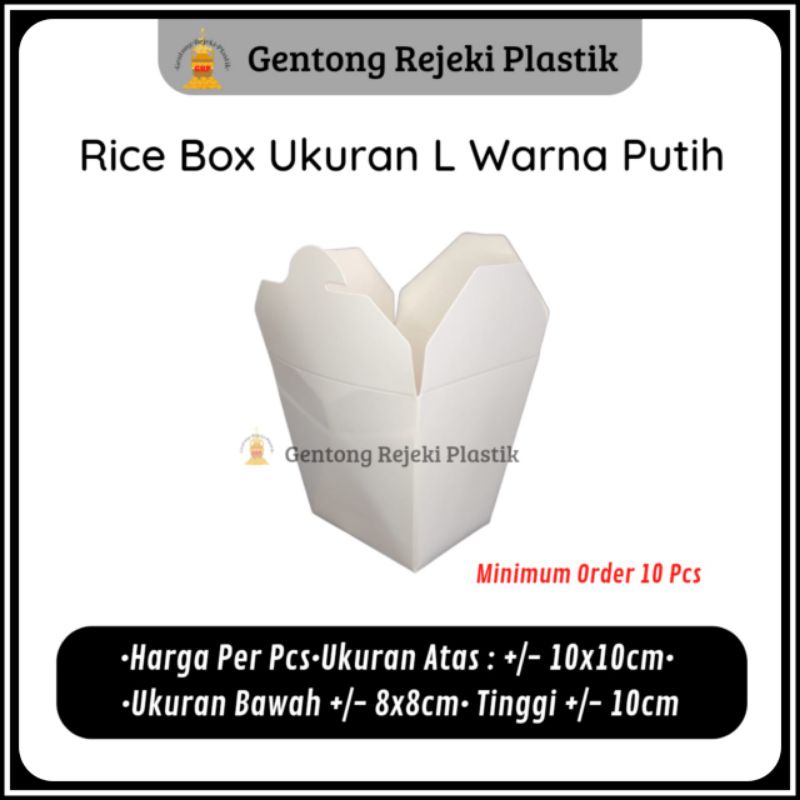 Jual Food Pail / Rice Box / Box Bento ukuran L Warna Putih | Shopee ...
