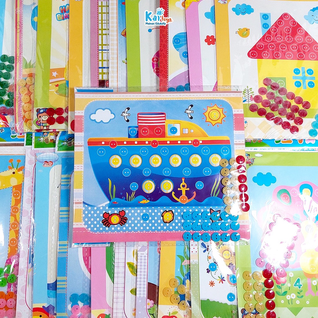 Jual Button Sticker / DIY Menempel Kancing / Mainan Kancing Tempel Anak ...
