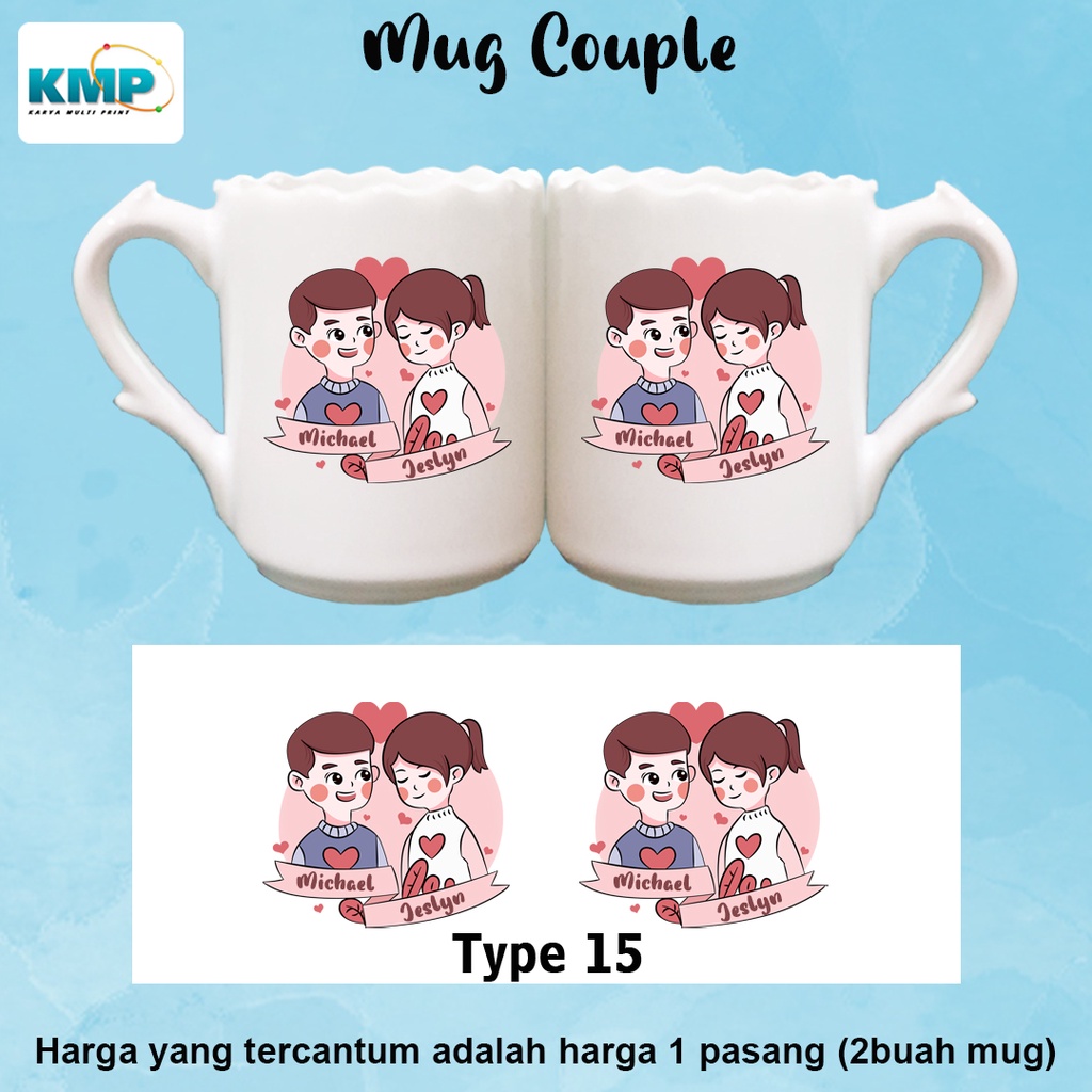 Jual Mug Couple / Mug Happy Wedding / Kado Pernikahan / Mug Custom ...