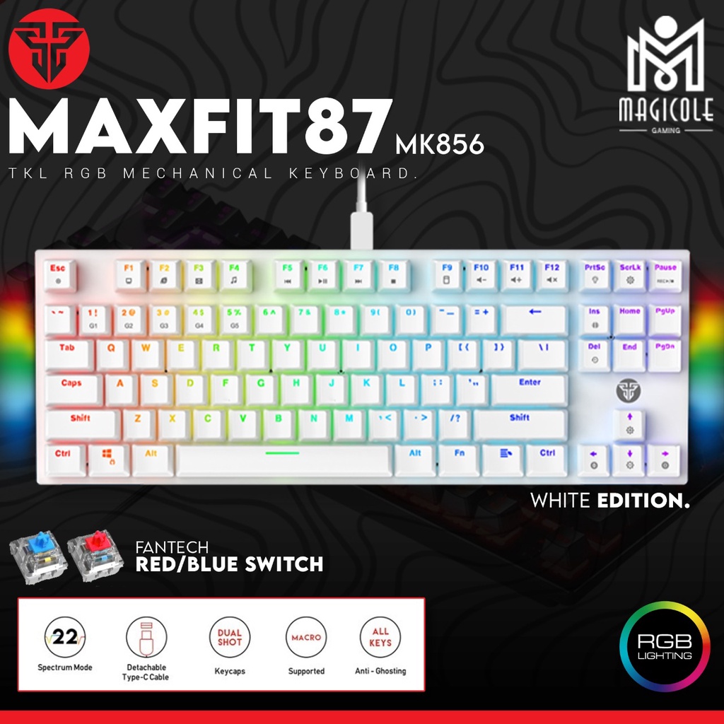 Jual Fantech MAXFIT87 MK856 TKL Hotswapable RGB Mechanical Gaming ...