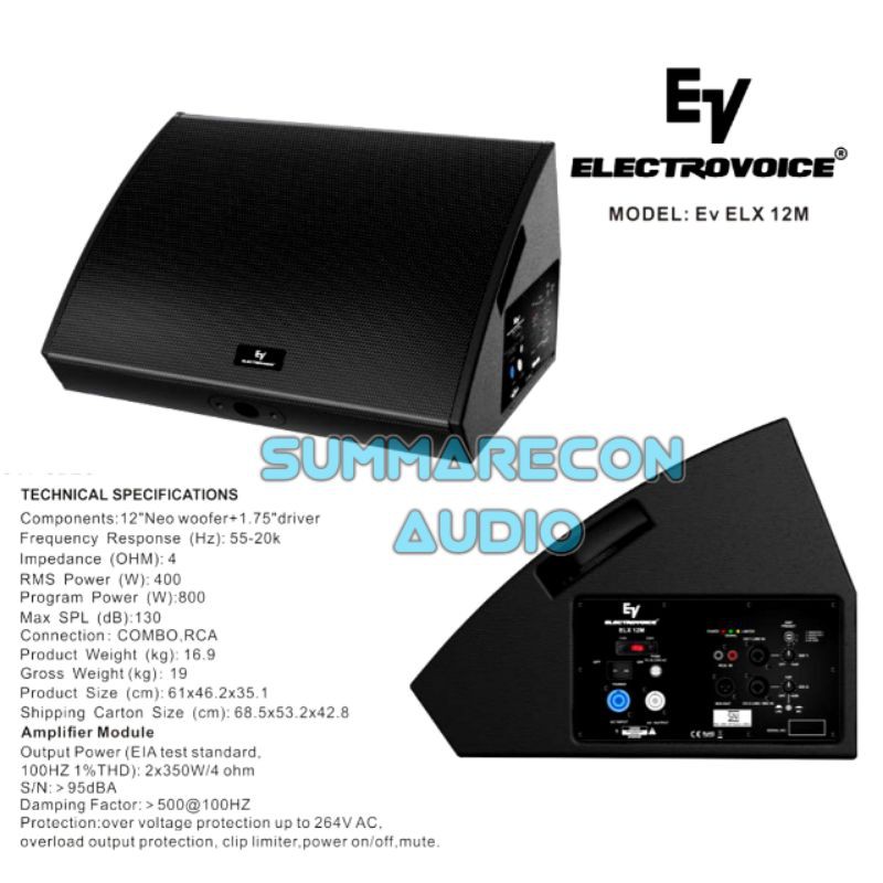 Jual SPEAKER AKTIF ELECTRO VOICE EV ELX 12M ORIGINAL 12 INCH SPEAKER ...
