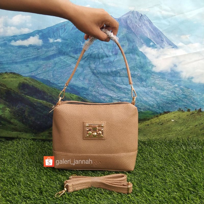 Jual Fashion Tas Wanita Unik 2 Ruang Simpel Kulit Jeruk Logo | Shopee ...