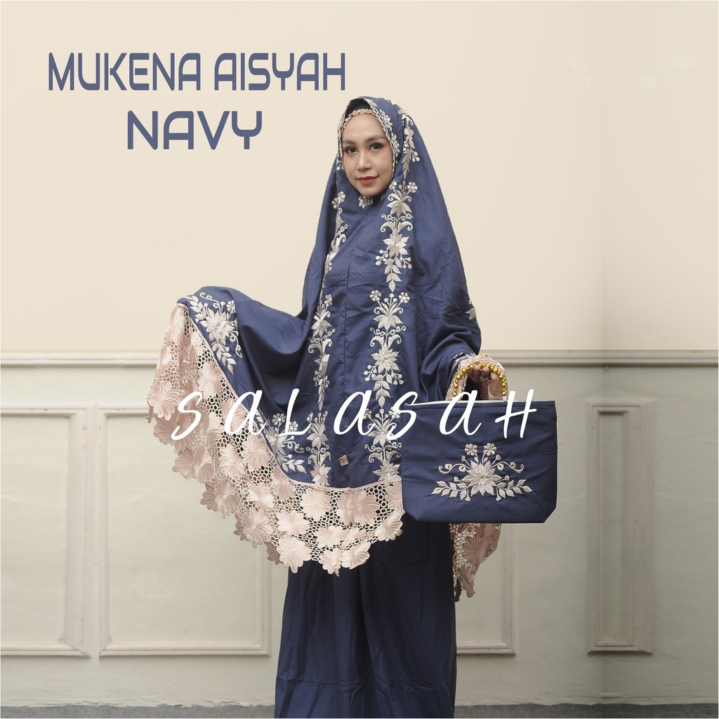 Jual Mukena Bordir Aisyah Mewah Elegan 2022 Ori Dewasa Sutra Velvet ...