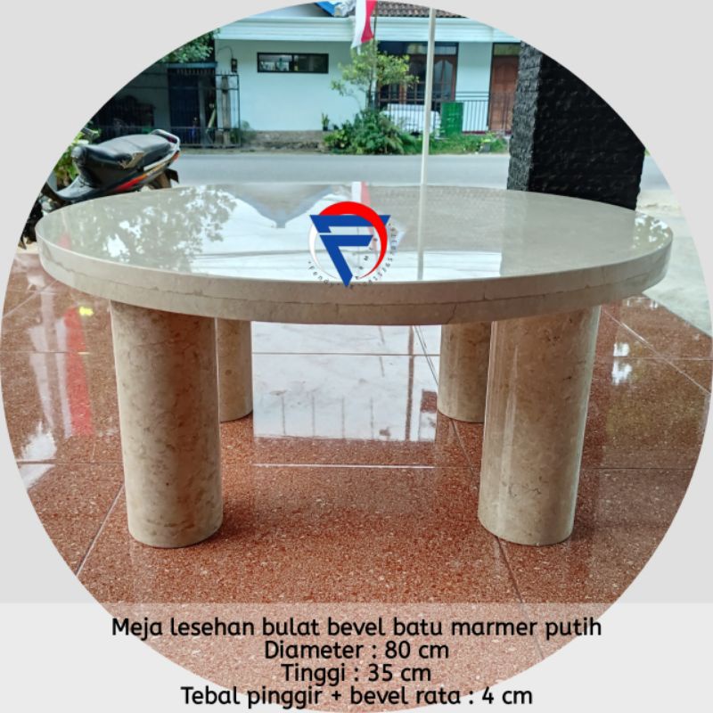 Jual Meja bulat minimalis 4 kaki bulat pendek/meja lesehan batu marmer ...