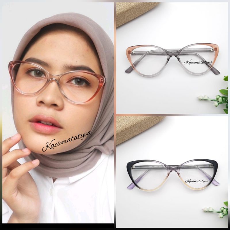 Jual Frame Kacamata Wanita Cat Eye TERBARU 1052 | Shopee Indonesia