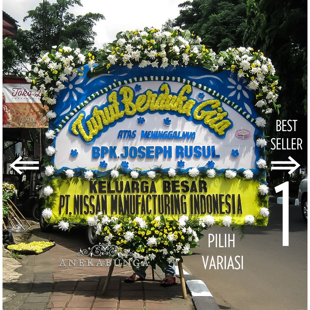Jual Karangan Bunga Papan Ucapan Duka Cita Condolences Stick Werk ...