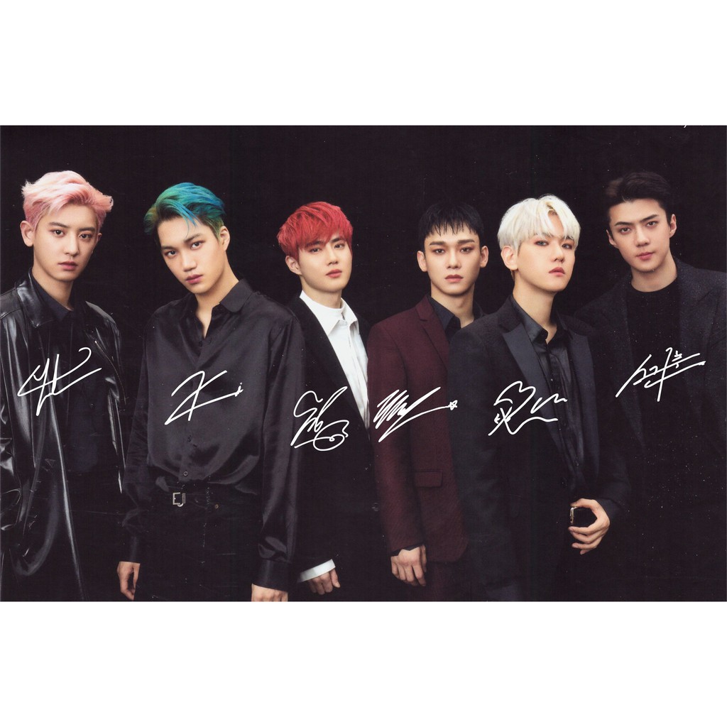 Jual POSTER EXO GRUP DENGAN TANDA TANGAN POSTER KPOP EXO UKURAN A3 ...