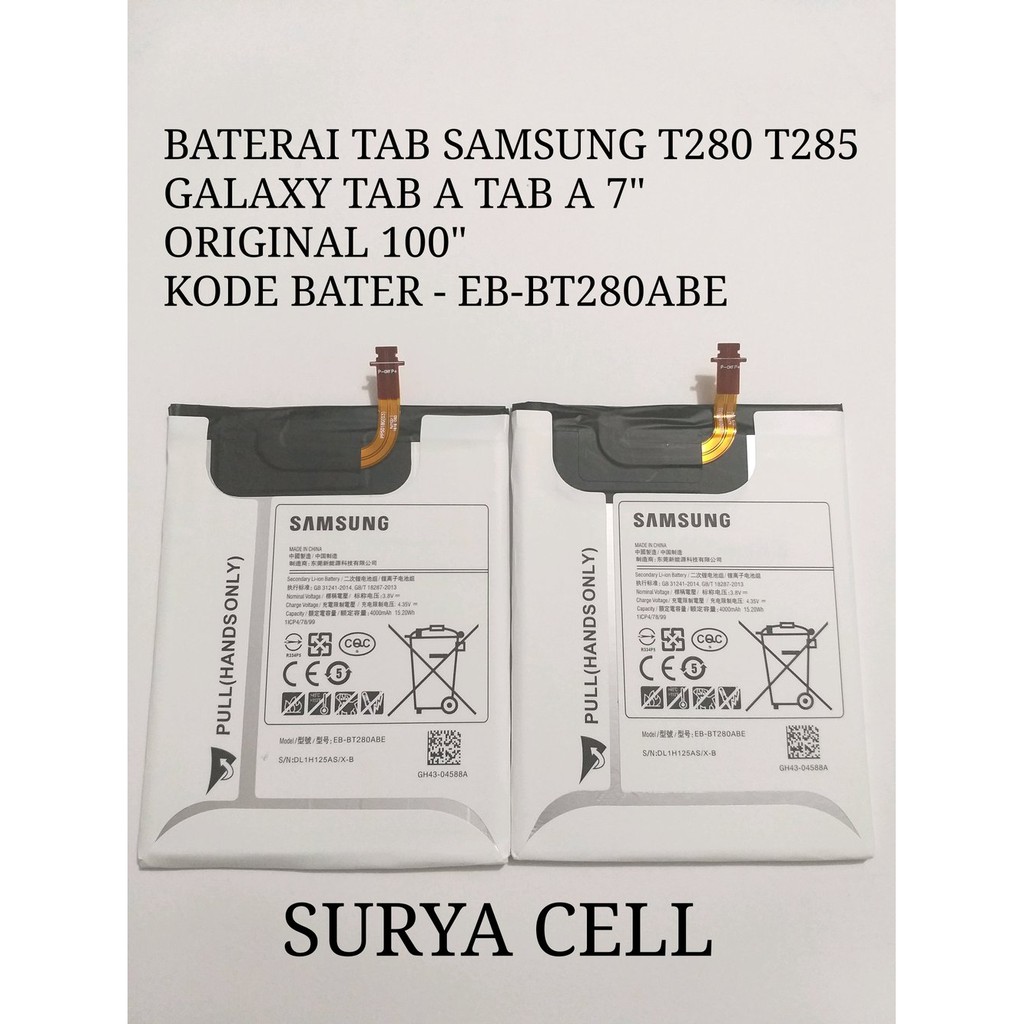 Jual BATERAI BATRE BATTREY SAMSUNG T280 T285 GALAXY TAB A 7 2016 ORIGINAL 100 - EB-BT280ABE ...