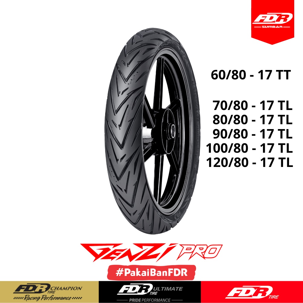 Jual Ban Motor FDR GENZI PRO Ring 14,17 Tubeless & Tube type | Shopee ...