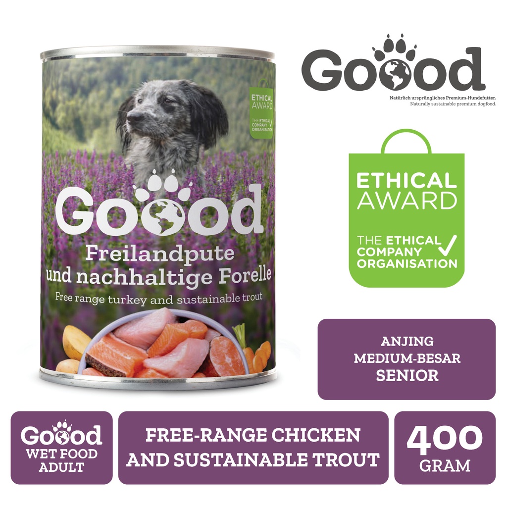 Jual GOOOD Makanan Basah Anjing Senior - Chicken & Sustainable Trout ...