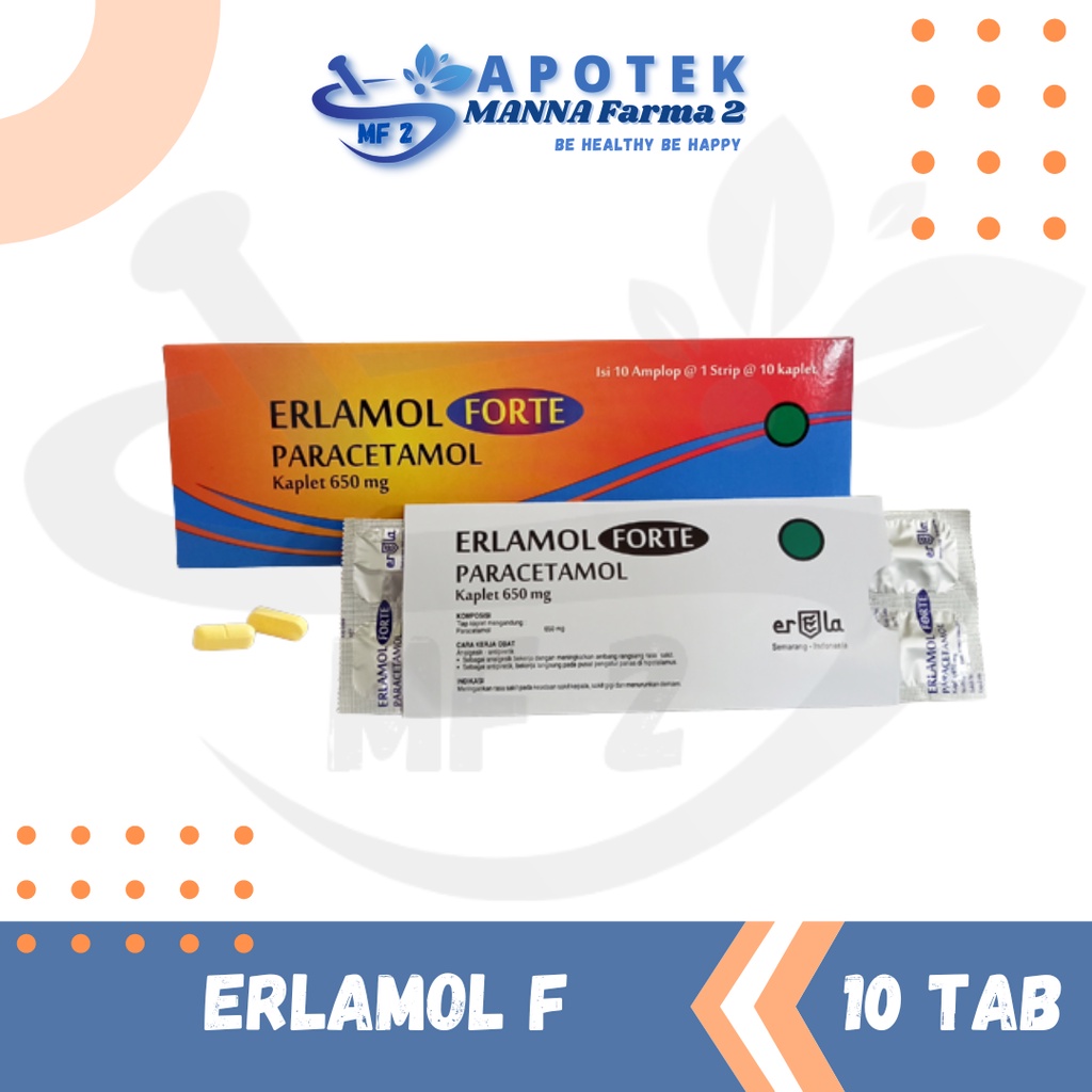 Jual ERLAMOL FORTE (PARACETAMOL 650 MG) PER STRIP @10 TABLET | Shopee ...