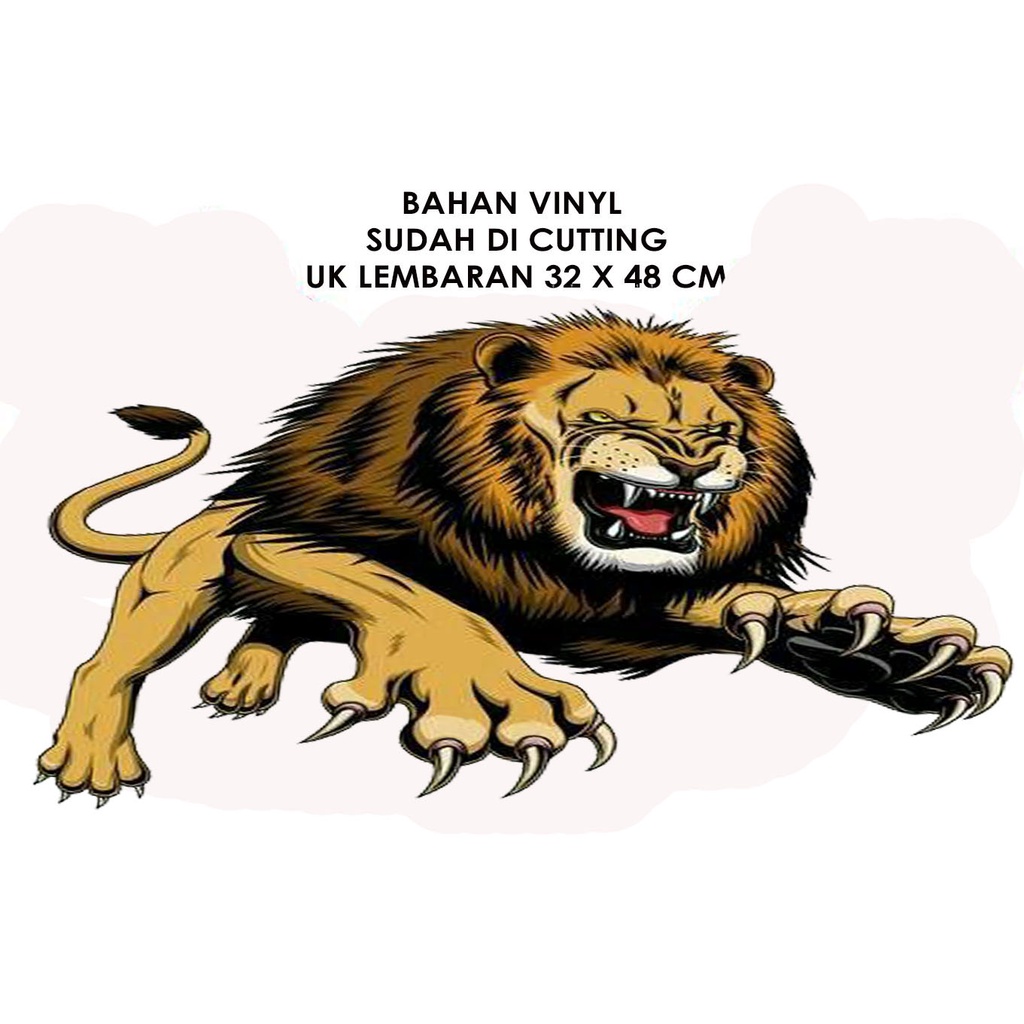 Jual Stiker vinyl sudah di cutting uk 32x48 gambar singa | Shopee Indonesia