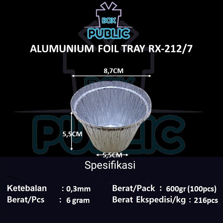 Jual Alumunium foil cup RX 212 + tutup - ALUMINIUM FOIL CUP RX-212 ...