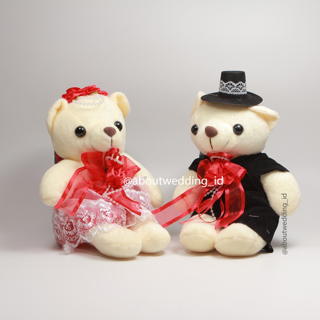 Jual Boneka Medium Bear Wedding Beruang Sedang | Shopee Indonesia