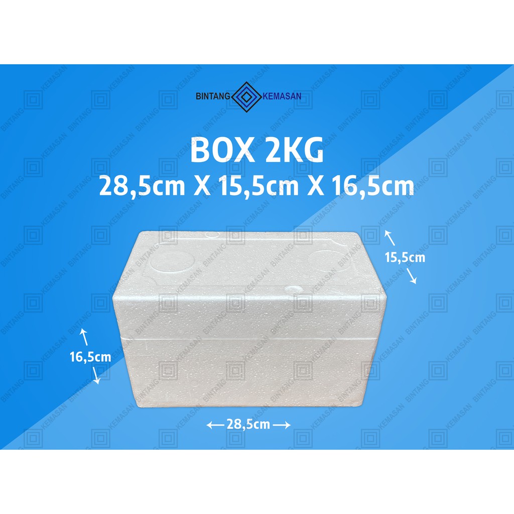 Jual Box Styrofoam 2Kg 28,5 x 15,5 x 16,5cm/Box Ikan/Box Foam/Box ...