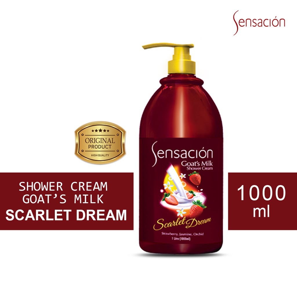 Jual Sensacion Goat's Milk Scarlet Dream Shower Cream 1000 mL | Shopee ...