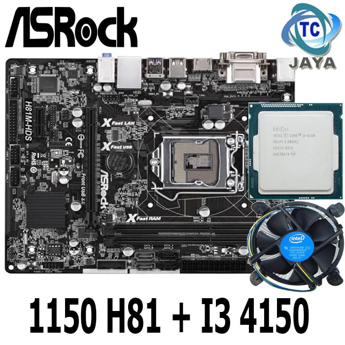 Jual PAKET MAINBOARD INTEL LGA 1150 H81 Plus Processor intel core i3 4150 | Shopee Indonesia