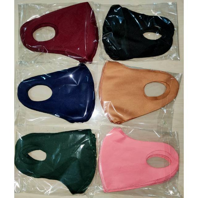 Jual Masker bahan kain kemasan plastik satuan model scuba korea warna ...