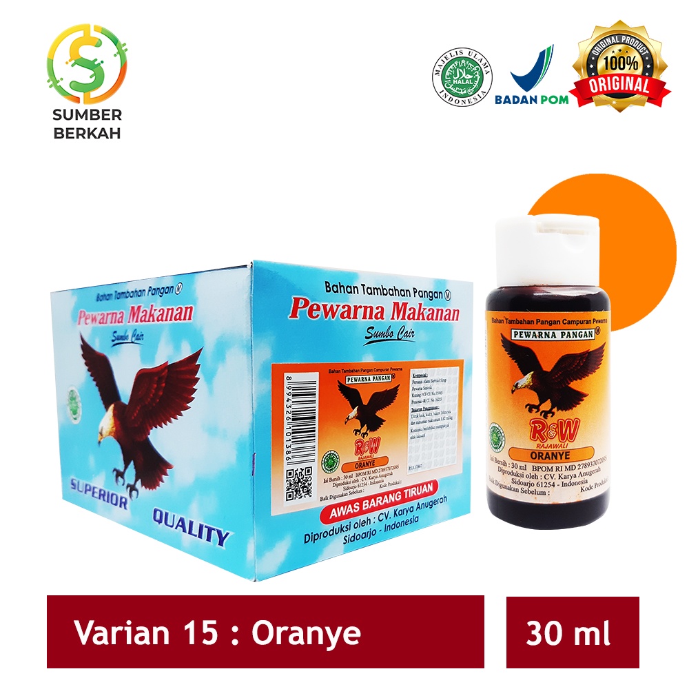 Jual Pewarna Makanan Kue Rajawali R&W RW 30 ml 1 Lusin | Shopee Indonesia