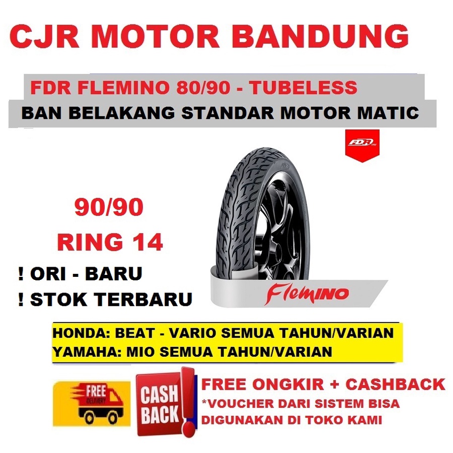 Jual Ban FDR Flemino 90/90 ring 14 ban harian tubles standar motor ...