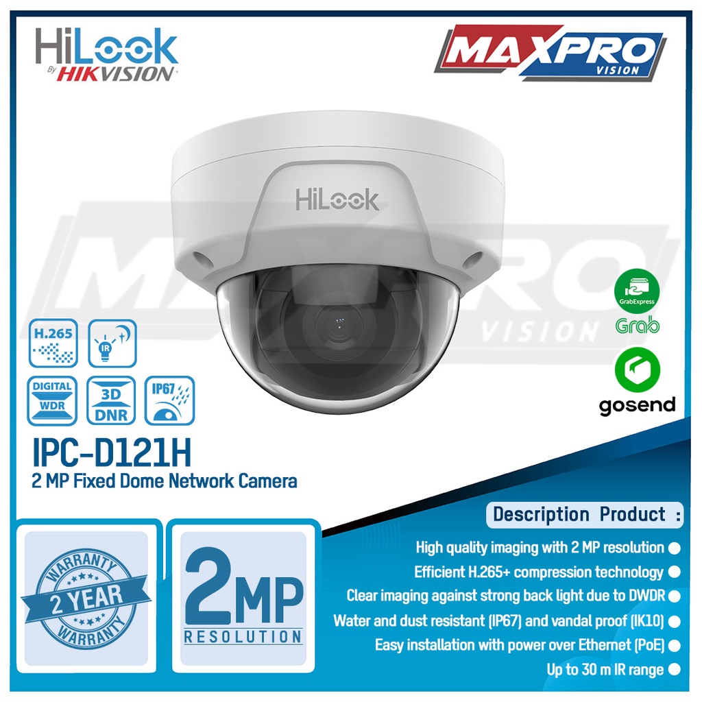 Jual IPC-D121H - HILOOK 2MP IP DOME CAMERA | Shopee Indonesia