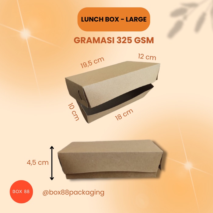 Jual Paper Lunch Box Kraft / Craft Large Laminasi PE Model Lipatan ...