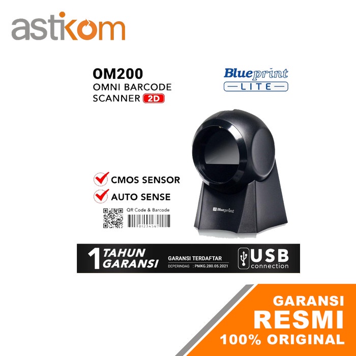 Jual Barcode scanner OMNI Blueprint 2D Barcode QR wired USB Auto BP-OM200 | Shopee Indonesia