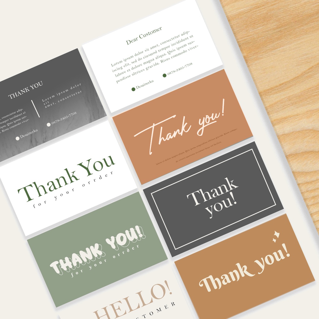 Jual THANK YOU CARD 1SISI (FREE TEMPLATE) /KARTU NAMA CETAK/ KARTU ...