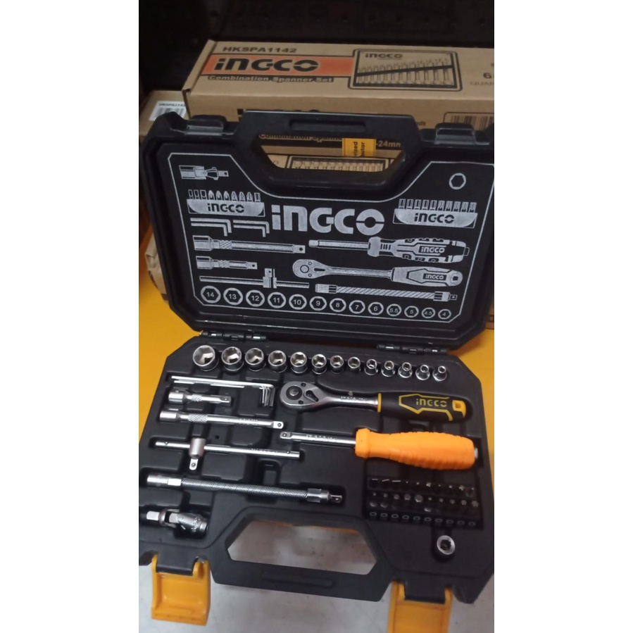 Jual Kunci Sok Soket 1/4 Inch 45Pcs Socket Set INGCO HKTS14451 | Shopee ...