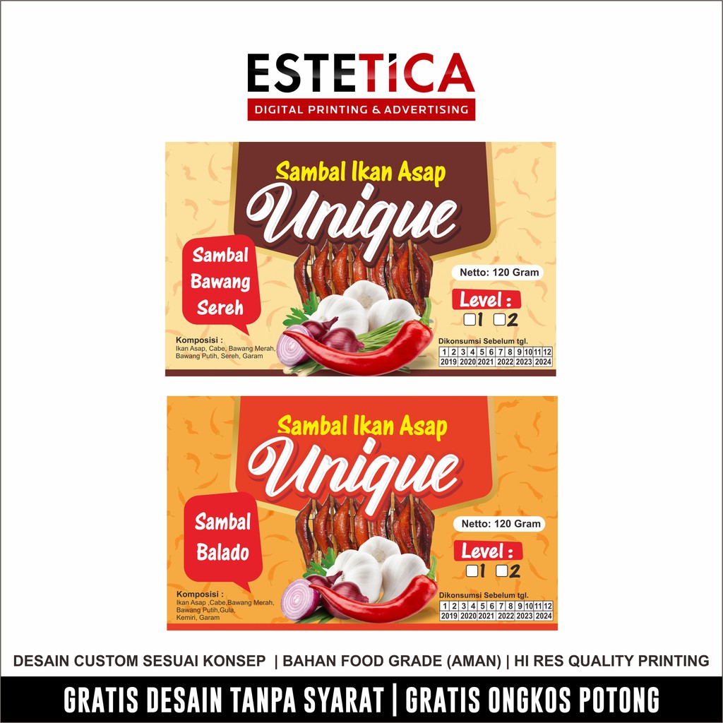 Jual Cetak Sticker Label Sambal , Sticker Toples, Sticker Nama Custom ...
