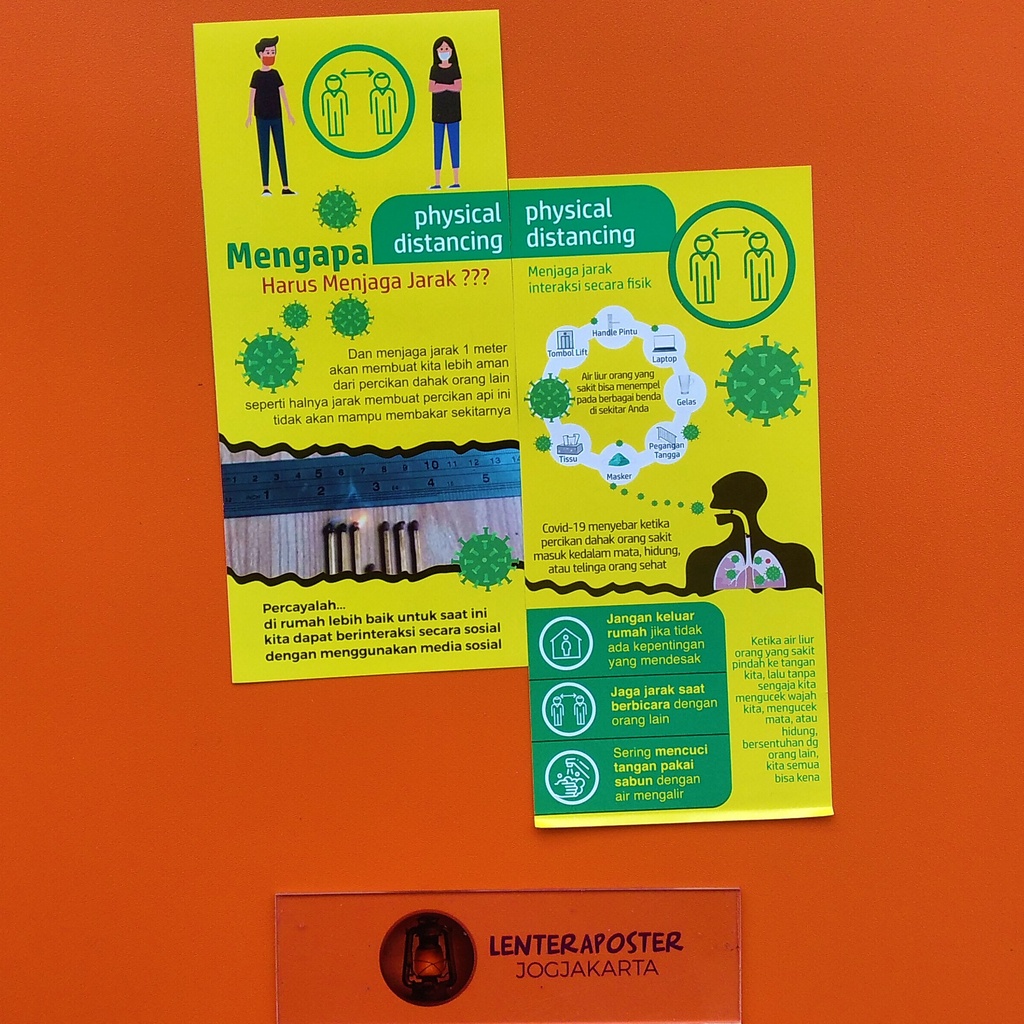 Jual Flyer/Brosur Jaga Jarak, Flyer Physical distancing, flyer ...